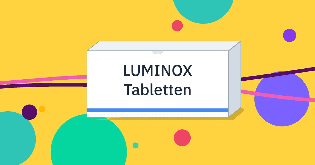 Symbolbild: Packung mit der Aufschrift LUMINOX Tabletten (PZN 00380741) – Verfügbarkeit und Bezug in Apotheken in Frankfurt am Main