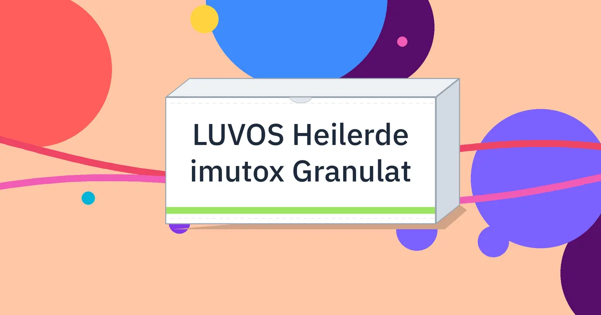 Symbolbild: Packung mit der Aufschrift LUVOS Heilerde imutox Granulat (PZN 11175441) – Verfügbarkeit und Bezug in Apotheken in Frankfurt am Main