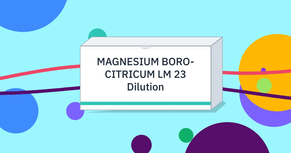 Symbolbild: Packung mit der Aufschrift MAGNESIUM BORO-CITRICUM LM 23 Dilution (PZN 12936712) – Verfügbarkeit und Bezug in Apotheken in Frankfurt am Main
