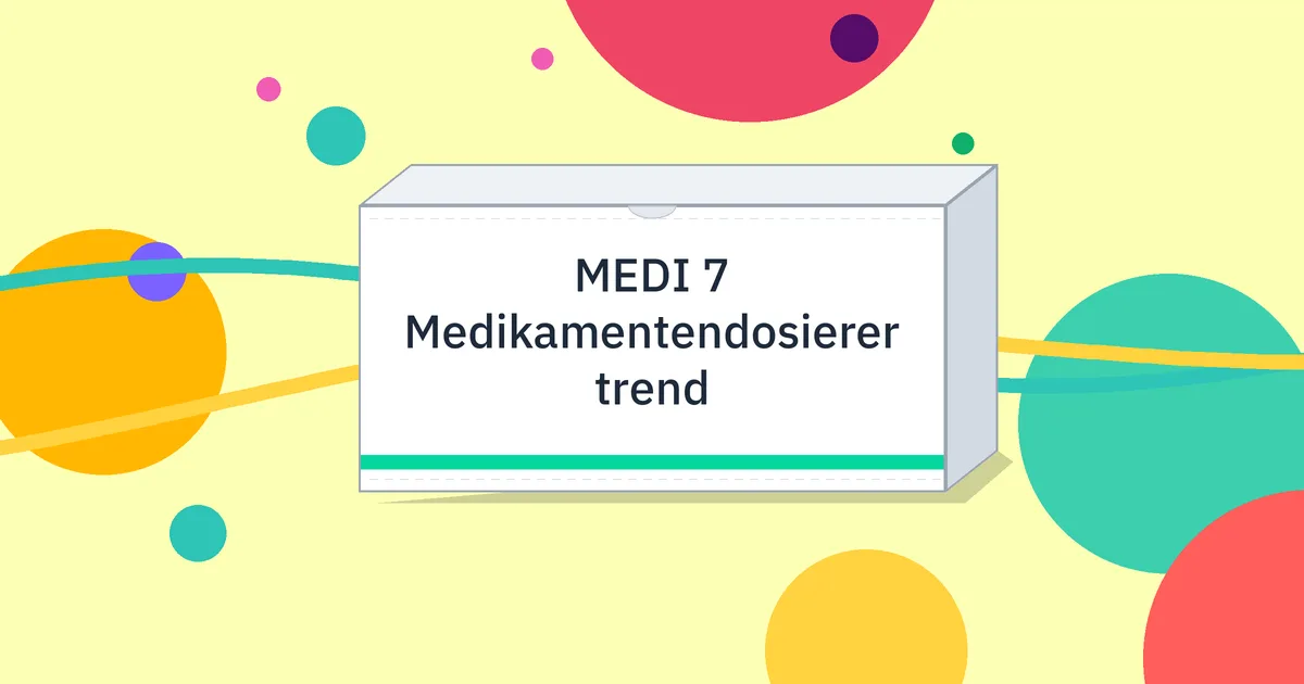 Symbolbild: Packung mit der Aufschrift MEDI 7 Medikamentendosierer trend (PZN 13781915) – Verfügbarkeit und Bezug in Apotheken in Frankfurt am Main