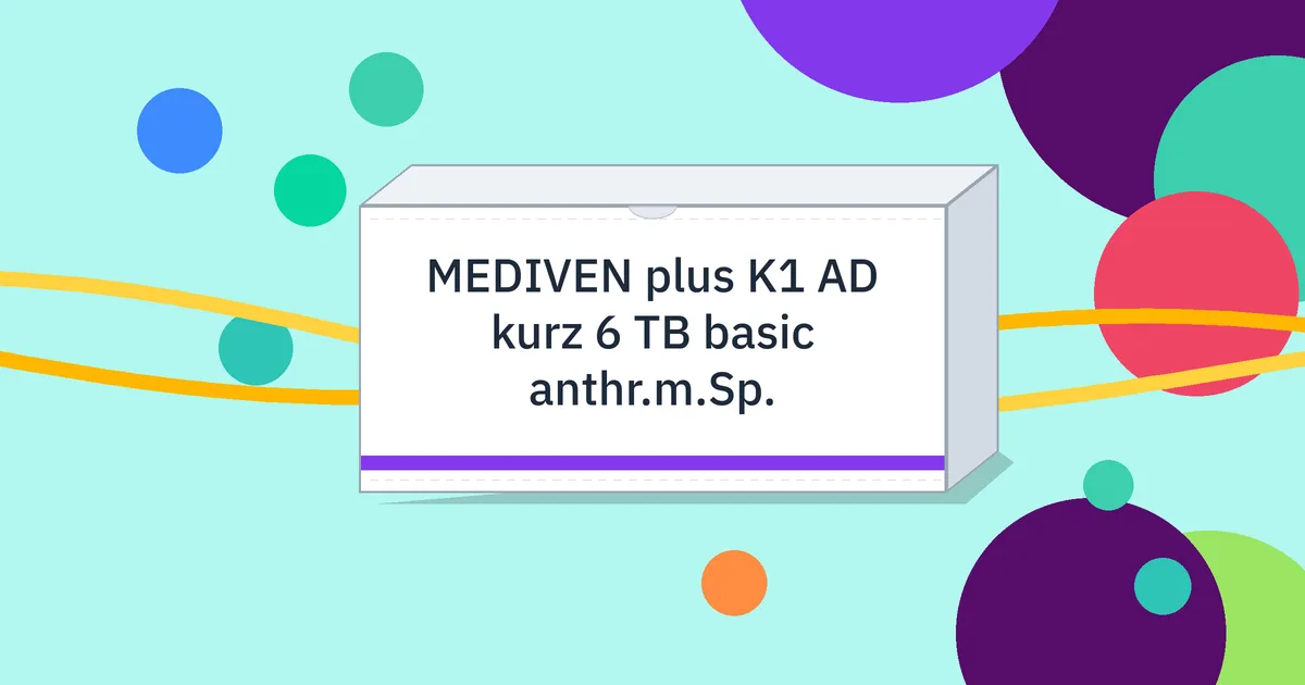 Symbolbild: Packung mit der Aufschrift MEDIVEN plus K1 AD kurz 6 TB basic anthr.m.Sp. (PZN 15045132) – Verfügbarkeit und Bezug in Apotheken in Frankfurt am Main