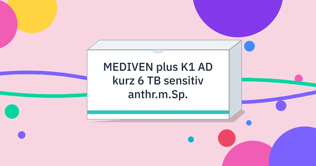 Symbolbild: Packung mit der Aufschrift MEDIVEN plus K1 AD kurz 6 TB sensitiv anthr.m.Sp. (PZN 15053054) – Verfügbarkeit und Bezug in Apotheken in Frankfurt am Main