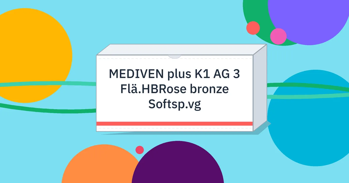Symbolbild: Packung mit der Aufschrift MEDIVEN plus K1 AG 3 Flä.HBRose bronze Softsp.vg (PZN 15912505) – Verfügbarkeit und Bezug in Apotheken in Frankfurt am Main