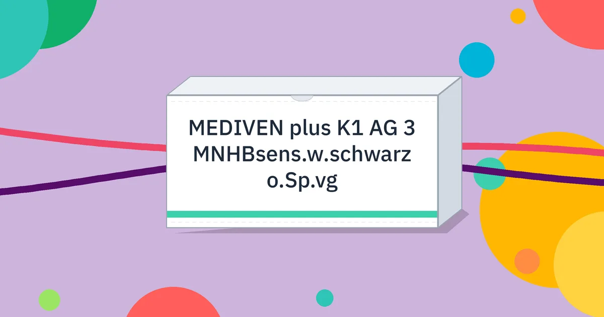 Symbolbild: Packung mit der Aufschrift MEDIVEN plus K1 AG 3 MNHBsens.w.schwarz o.Sp.vg (PZN 16073113) – Verfügbarkeit und Bezug in Apotheken in Frankfurt am Main