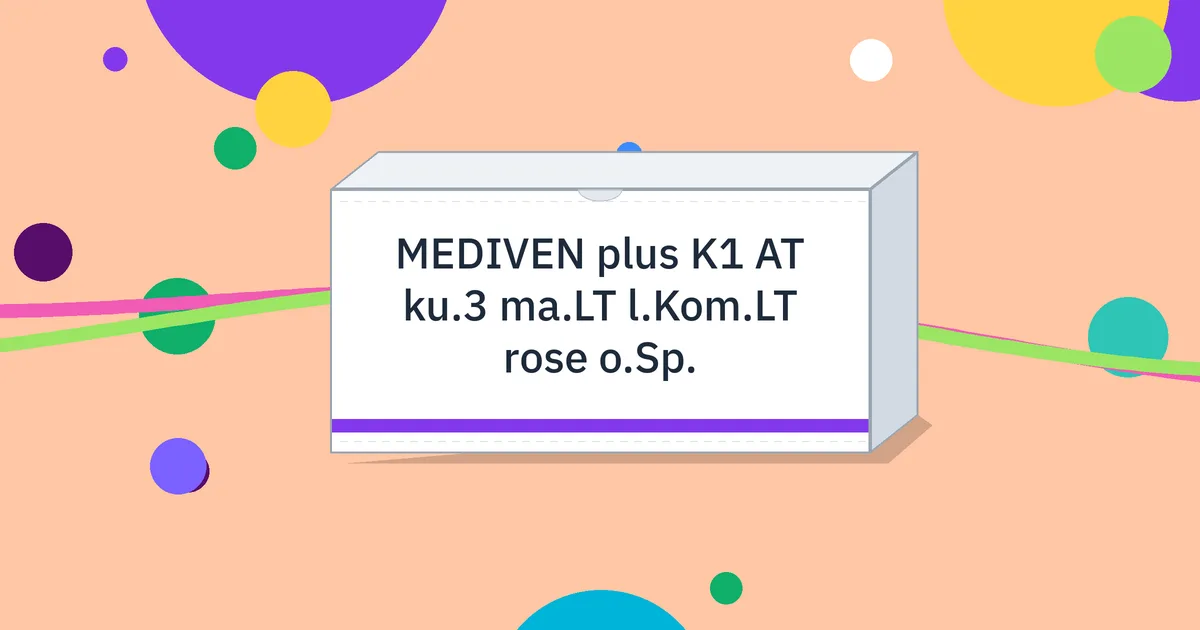 Symbolbild: Packung mit der Aufschrift MEDIVEN plus K1 AT ku.3 ma.LT l.Kom.LT rose o.Sp. (PZN 15071891) – Verfügbarkeit und Bezug in Apotheken in Frankfurt am Main