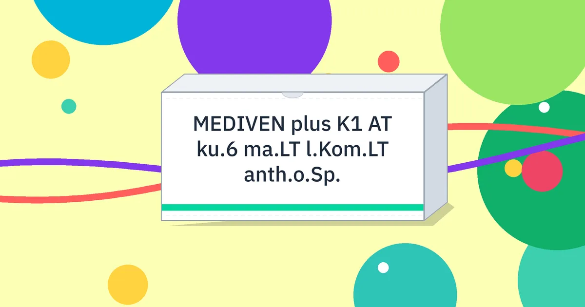 Symbolbild: Packung mit der Aufschrift MEDIVEN plus K1 AT ku.6 ma.LT l.Kom.LT anth.o.Sp. (PZN 15071454) – Verfügbarkeit und Bezug in Apotheken in Frankfurt am Main