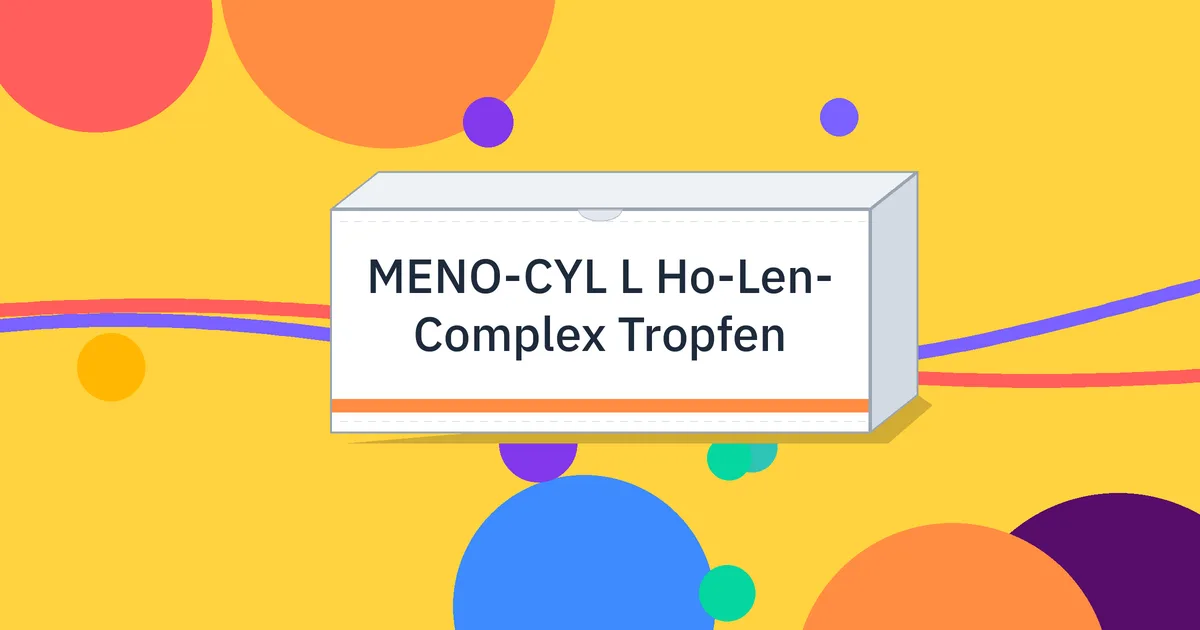Symbolbild: Packung mit der Aufschrift MENO-CYL L Ho-Len-Complex Tropfen (PZN 03395476) – Verfügbarkeit und Bezug in Apotheken in Frankfurt am Main