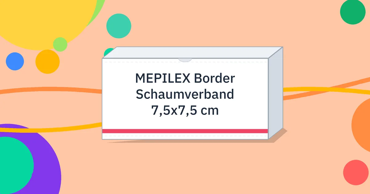 Symbolbild: Packung mit der Aufschrift MEPILEX Border Schaumverband 7,5x7,5 cm (PZN 19265066) – Verfügbarkeit und Bezug in Apotheken in Frankfurt am Main