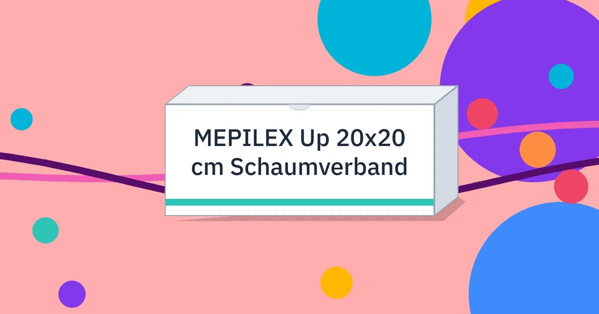 Symbolbild: Packung mit der Aufschrift MEPILEX Up 20x20 cm Schaumverband (PZN 19980716) – Verfügbarkeit und Bezug in Apotheken in Frankfurt am Main