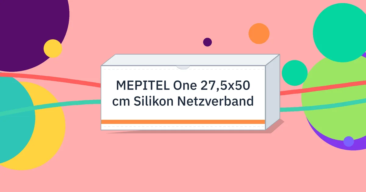 Symbolbild: Packung mit der Aufschrift MEPITEL One 27,5x50 cm Silikon Netzverband (PZN 11028846) – Verfügbarkeit und Bezug in Apotheken in Frankfurt am Main