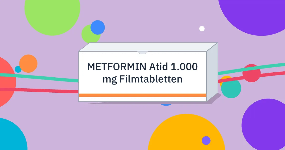 Symbolbild: Packung mit der Aufschrift METFORMIN Atid 1.000 mg Filmtabletten (PZN 05542289) – Verfügbarkeit und Bezug in Apotheken in Frankfurt am Main