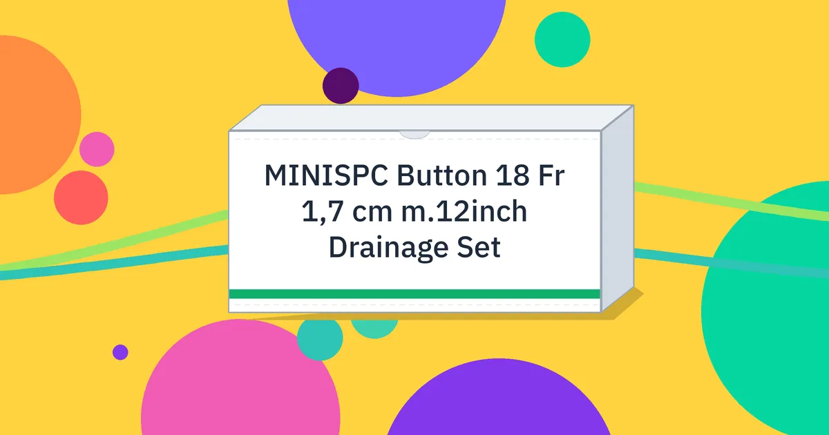 Symbolbild: Packung mit der Aufschrift MINISPC Button 18 Fr 1,7 cm m.12inch Drainage Set (PZN 20821006) – Verfügbarkeit und Bezug in Apotheken in Frankfurt am Main