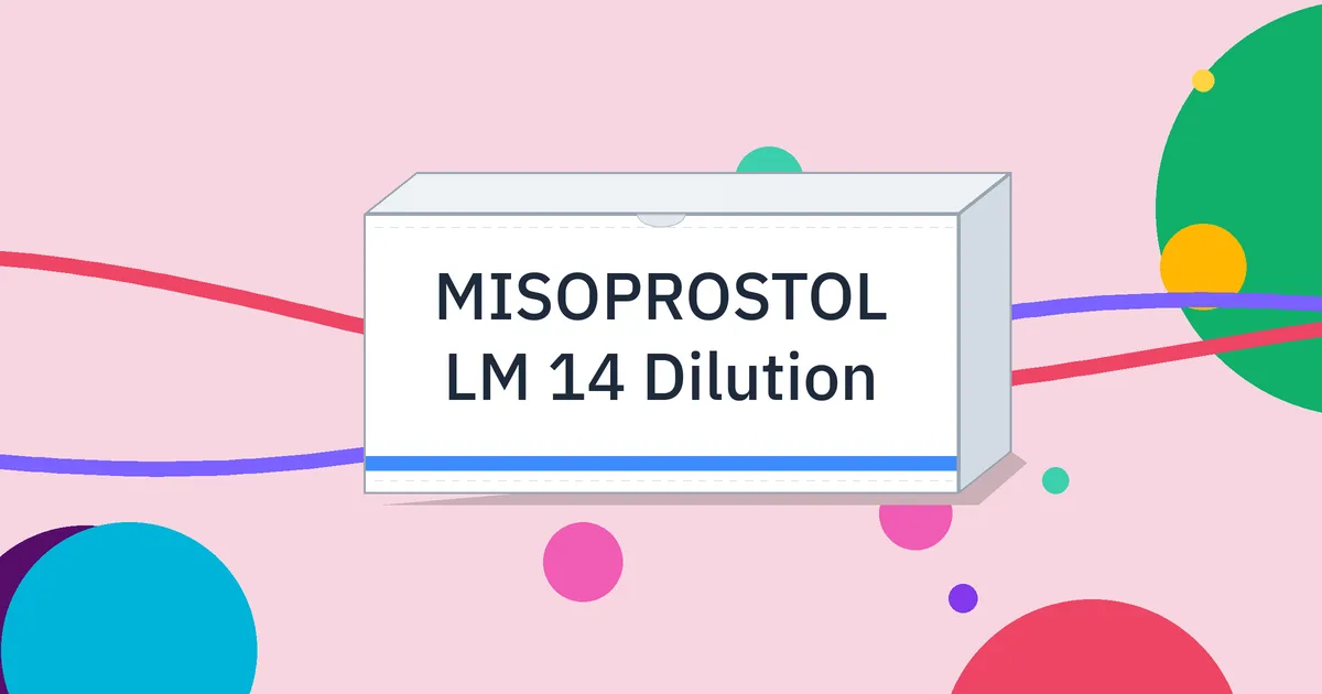 Symbolbild: Packung mit der Aufschrift MISOPROSTOL LM 14 Dilution (PZN 12956672) – Verfügbarkeit und Bezug in Apotheken in Frankfurt am Main
