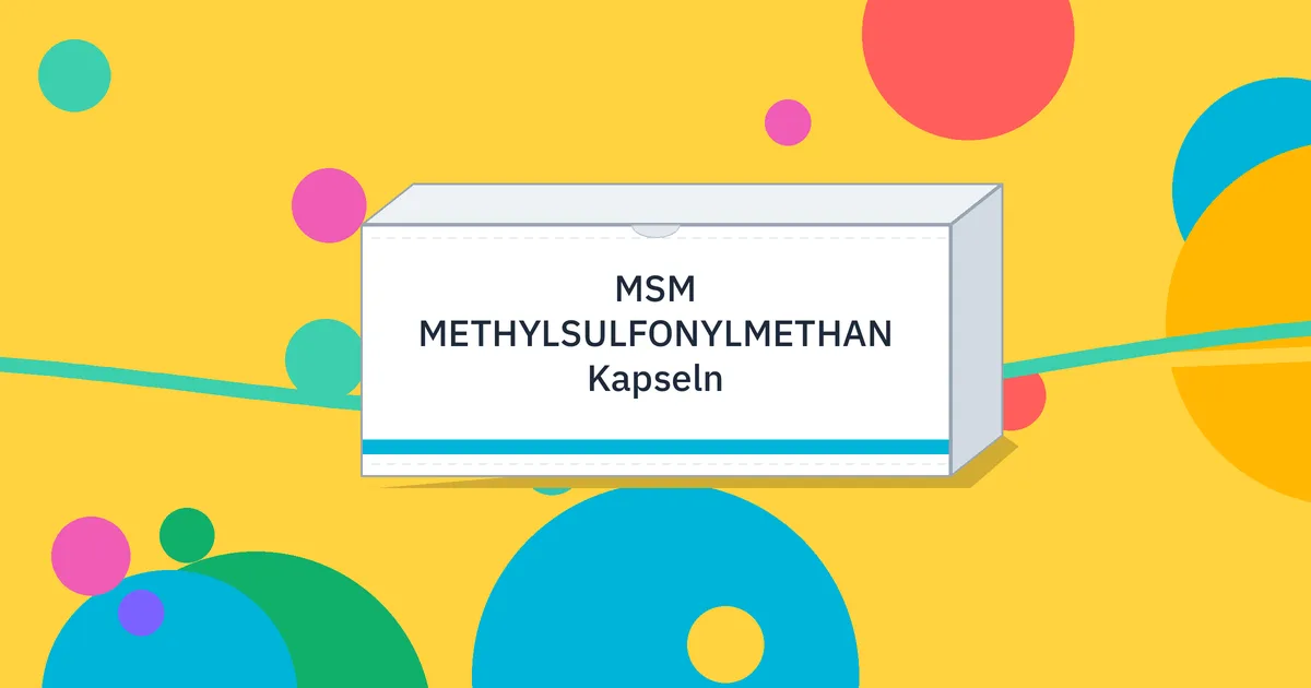 Symbolbild: Packung mit der Aufschrift MSM METHYLSULFONYLMETHAN Kapseln (PZN 14439596) – Verfügbarkeit und Bezug in Apotheken in Frankfurt am Main