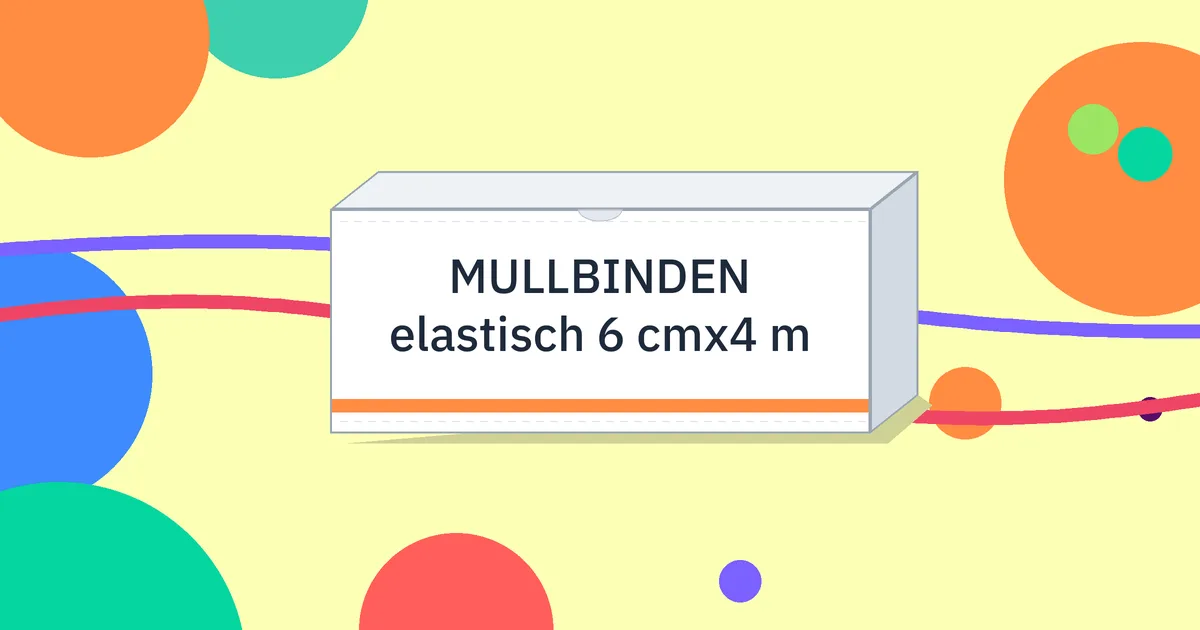Symbolbild: Packung mit der Aufschrift MULLBINDEN elastisch 6 cmx4 m (PZN 04095115) – Verfügbarkeit und Bezug in Apotheken in Frankfurt am Main