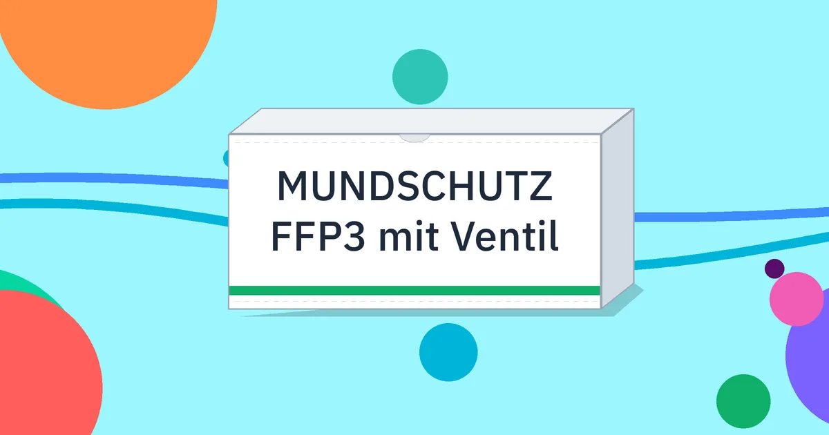 Symbolbild: Packung mit der Aufschrift MUNDSCHUTZ FFP3 mit Ventil (PZN 05959865) – Verfügbarkeit und Bezug in Apotheken in Frankfurt am Main