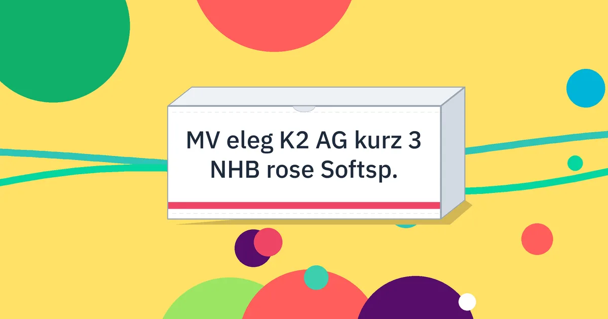 Symbolbild: Packung mit der Aufschrift MV eleg K2 AG kurz 3 NHB rose Softsp. (PZN 15716193) – Verfügbarkeit und Bezug in Apotheken in Frankfurt am Main