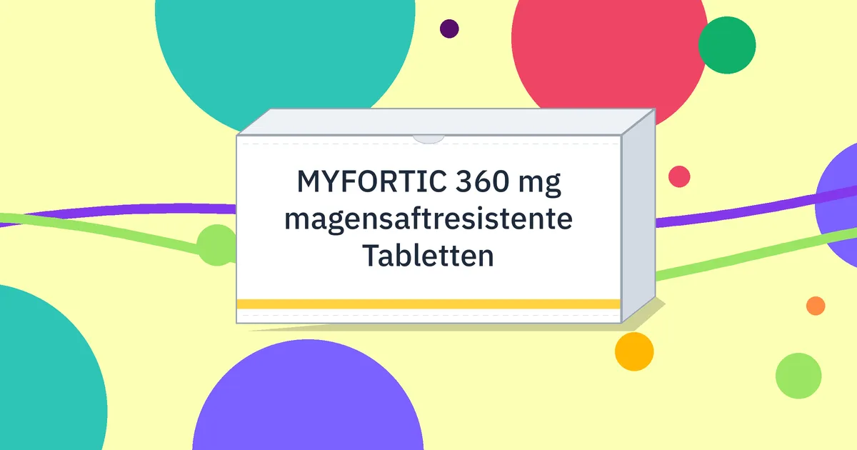 Symbolbild: Packung mit der Aufschrift MYFORTIC 360 mg magensaftresistente Tabletten (PZN 18020204) – Verfügbarkeit und Bezug in Apotheken in Frankfurt am Main