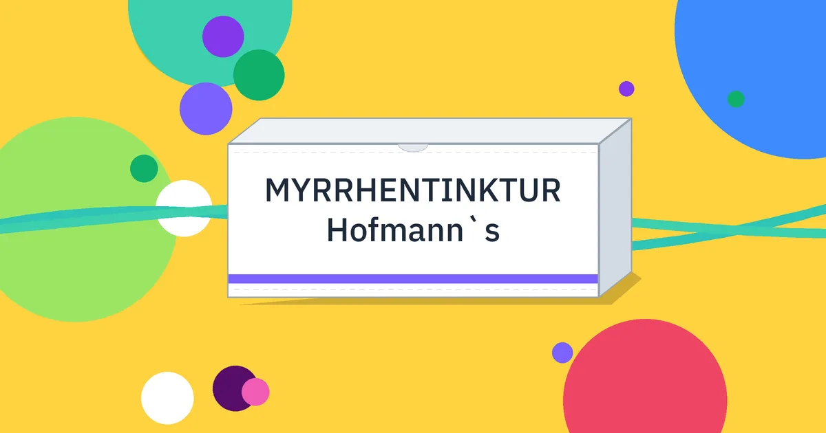 Symbolbild: Packung mit der Aufschrift MYRRHENTINKTUR Hofmann`s (PZN 00691091) – Verfügbarkeit und Bezug in Apotheken in Frankfurt am Main