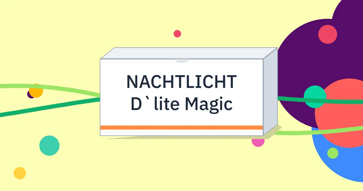 Symbolbild: Packung mit der Aufschrift NACHTLICHT D`lite Magic (PZN 07676203) – Verfügbarkeit und Bezug in Apotheken in Frankfurt am Main