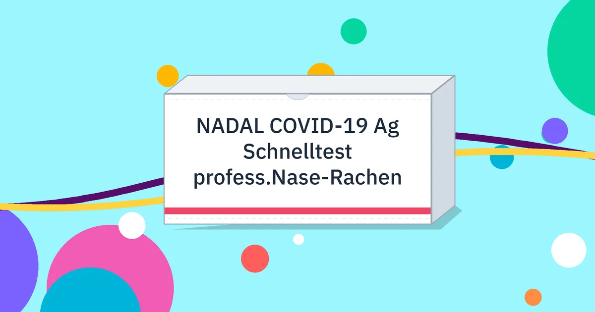 Symbolbild: Packung mit der Aufschrift NADAL COVID-19 Ag Schnelltest profess.Nase-Rachen (PZN 19192522) – Verfügbarkeit und Bezug in Apotheken in Frankfurt am Main