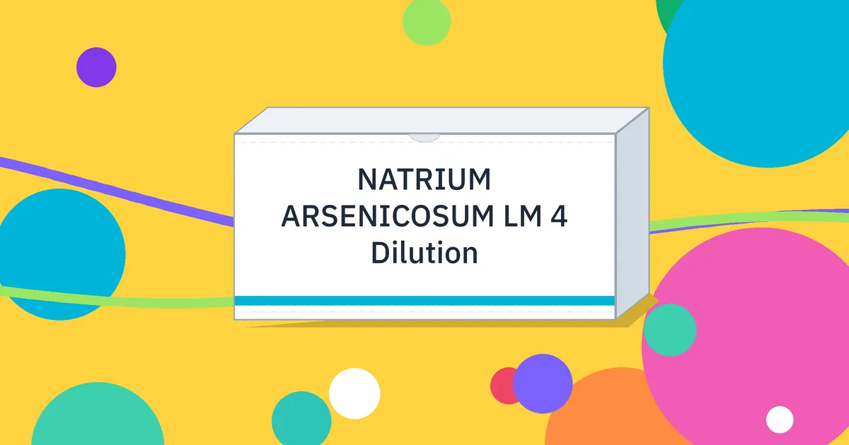 Symbolbild: Packung mit der Aufschrift NATRIUM ARSENICOSUM LM 4 Dilution (PZN 12959274) – Verfügbarkeit und Bezug in Apotheken in Frankfurt am Main