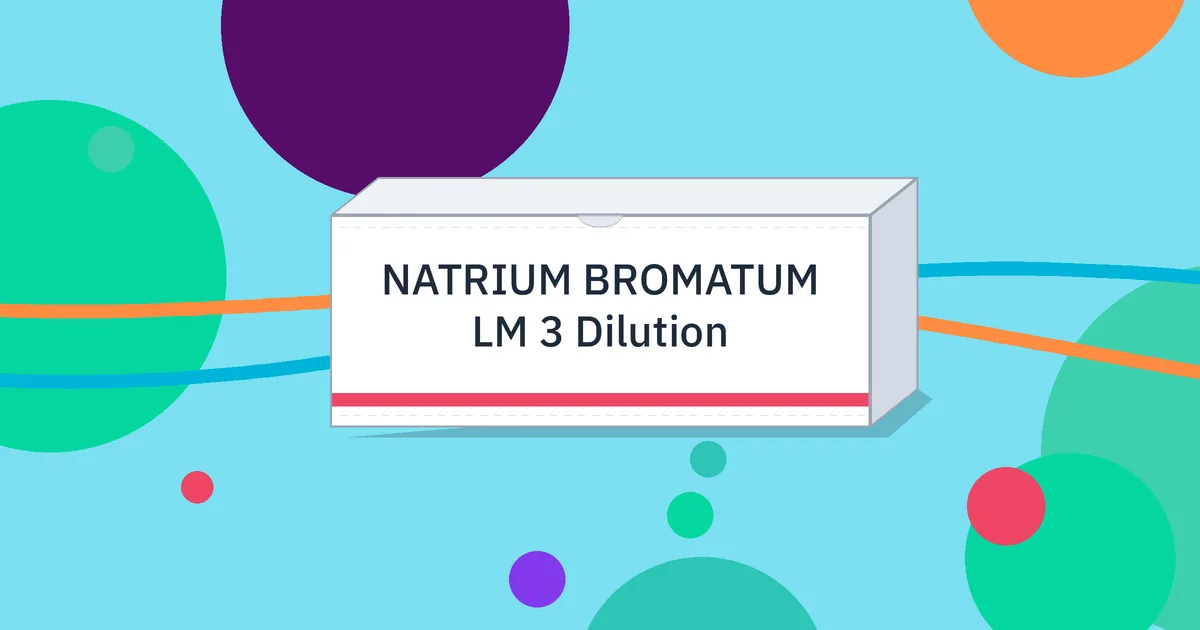 Symbolbild: Packung mit der Aufschrift NATRIUM BROMATUM LM 3 Dilution (PZN 12961101) – Verfügbarkeit und Bezug in Apotheken in Frankfurt am Main