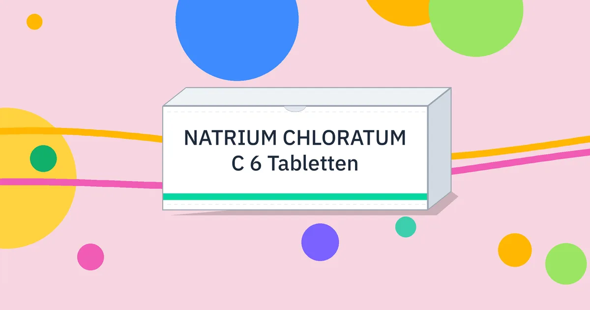 Symbolbild: Packung mit der Aufschrift NATRIUM CHLORATUM C 6 Tabletten (PZN 04872777) – Verfügbarkeit und Bezug in Apotheken in Frankfurt am Main