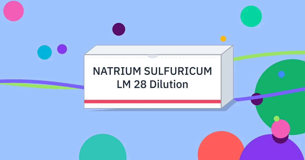 Symbolbild: Packung mit der Aufschrift NATRIUM SULFURICUM LM 28 Dilution (PZN 12967434) – Verfügbarkeit und Bezug in Apotheken in Frankfurt am Main