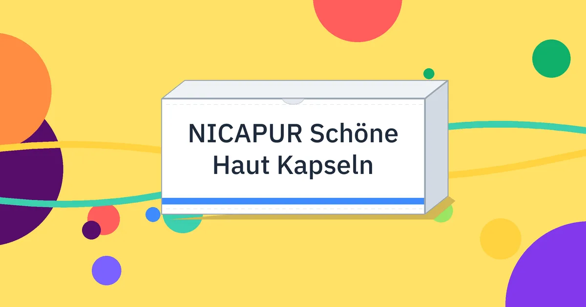 Symbolbild: Packung mit der Aufschrift NICAPUR Schöne Haut Kapseln (PZN 14168915) – Verfügbarkeit und Bezug in Apotheken in Frankfurt am Main