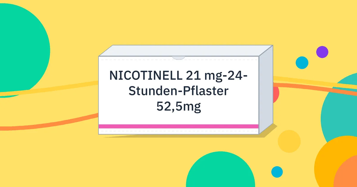 Symbolbild: Packung mit der Aufschrift NICOTINELL 21 mg-24-Stunden-Pflaster 52,5mg (PZN 01262021) – Verfügbarkeit und Bezug in Apotheken in Frankfurt am Main