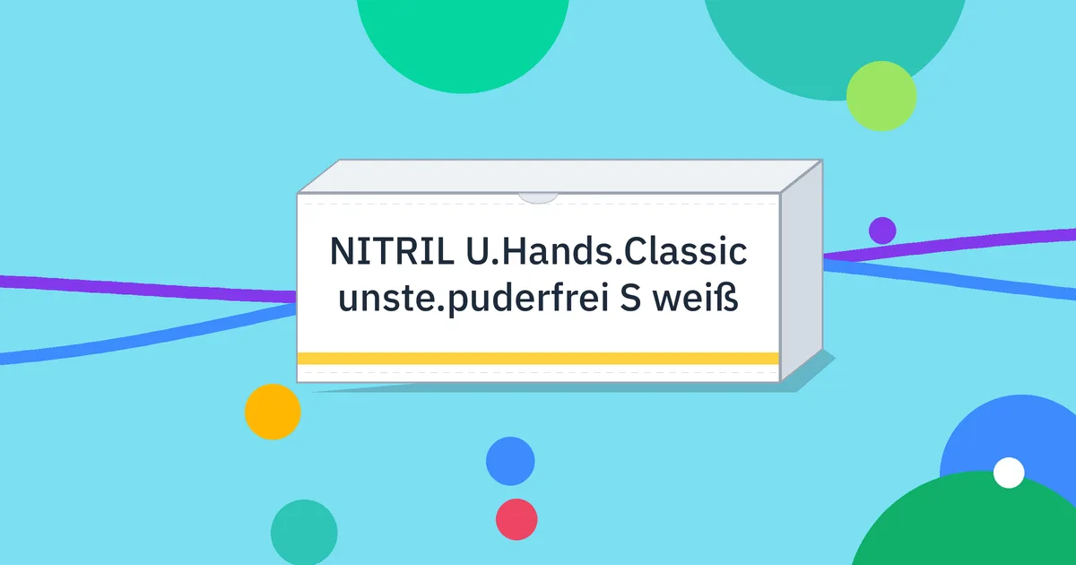 Symbolbild: Packung mit der Aufschrift NITRIL U.Hands.Classic unste.puderfrei S weiß (PZN 11540159) – Verfügbarkeit und Bezug in Apotheken in Frankfurt am Main