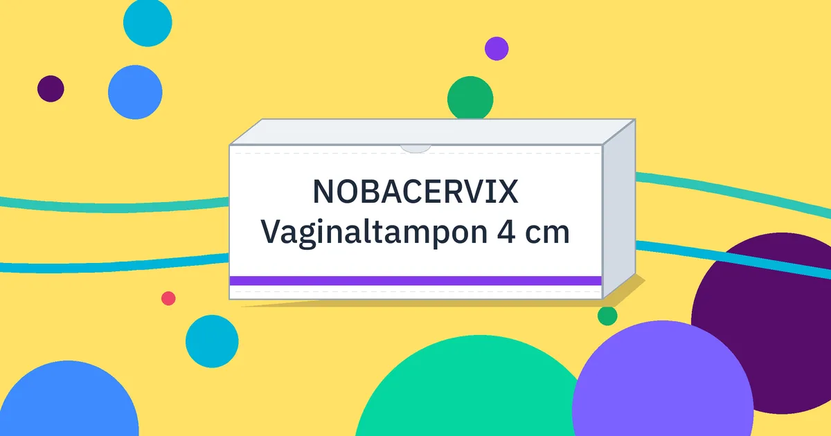 Symbolbild: Packung mit der Aufschrift NOBACERVIX Vaginaltampon 4 cm (PZN 07265368) – Verfügbarkeit und Bezug in Apotheken in Frankfurt am Main