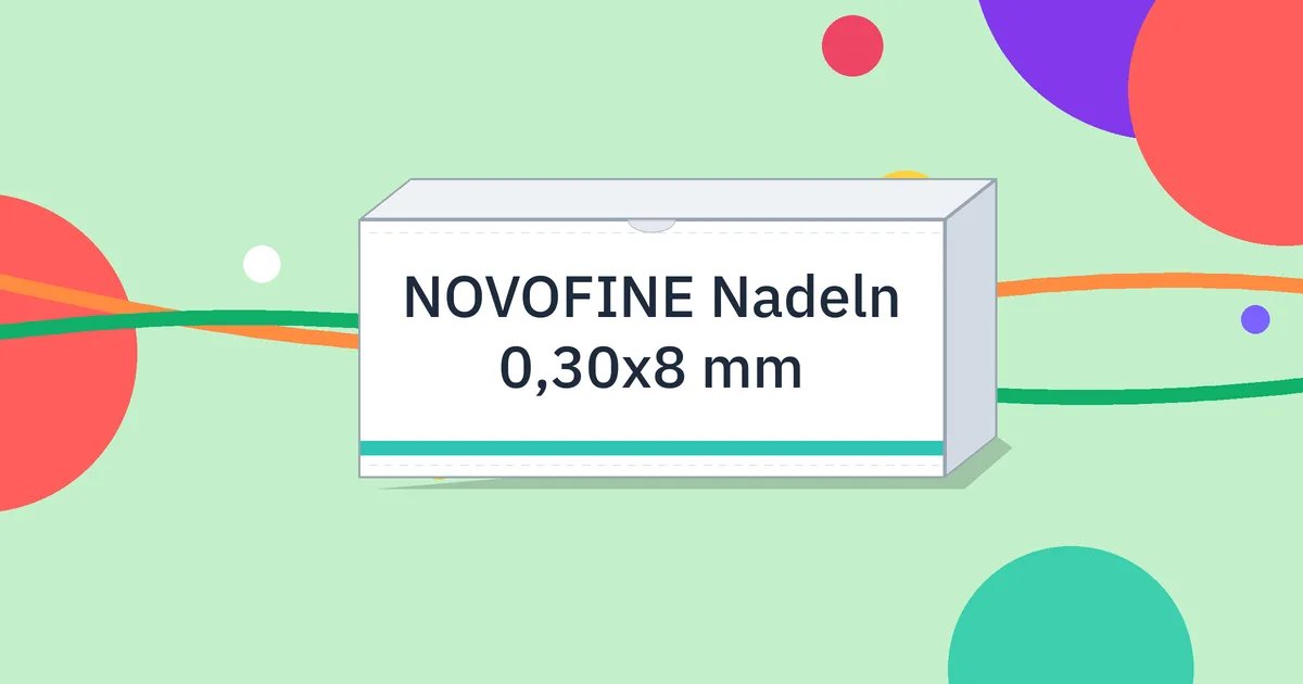Symbolbild: Packung mit der Aufschrift NOVOFINE Nadeln 0,30x8 mm (PZN 11049127) – Verfügbarkeit und Bezug in Apotheken in Frankfurt am Main