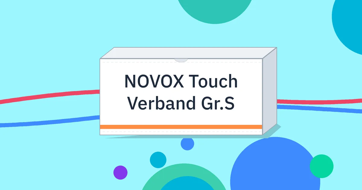 Symbolbild: Packung mit der Aufschrift NOVOX Touch Verband Gr.S (PZN 18650520) – Verfügbarkeit und Bezug in Apotheken in Frankfurt am Main