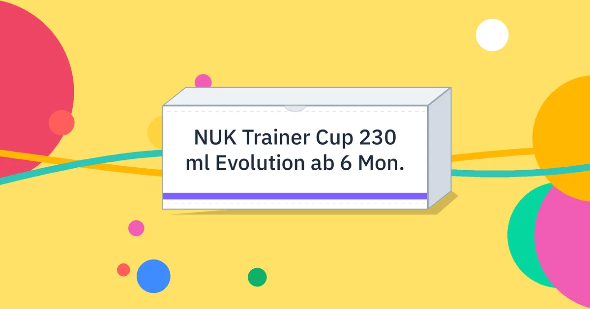 Symbolbild: Packung mit der Aufschrift NUK Trainer Cup 230 ml Evolution ab 6 Mon. (PZN 14328170) – Verfügbarkeit und Bezug in Apotheken in Frankfurt am Main