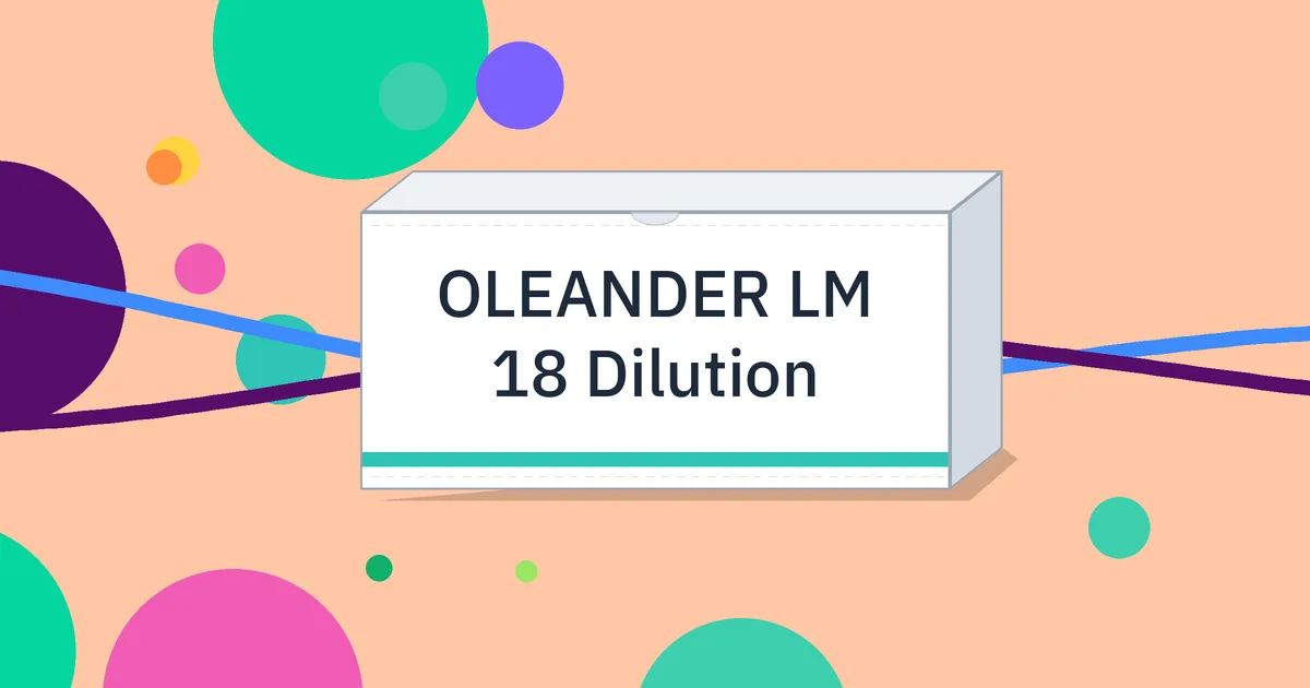 Symbolbild: Packung mit der Aufschrift OLEANDER LM 18 Dilution (PZN 12971281) – Verfügbarkeit und Bezug in Apotheken in Frankfurt am Main