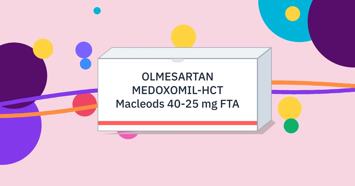Symbolbild: Packung mit der Aufschrift OLMESARTAN MEDOXOMIL-HCT Macleods 40-25 mg FTA (PZN 20107929) – Verfügbarkeit und Bezug in Apotheken in Frankfurt am Main