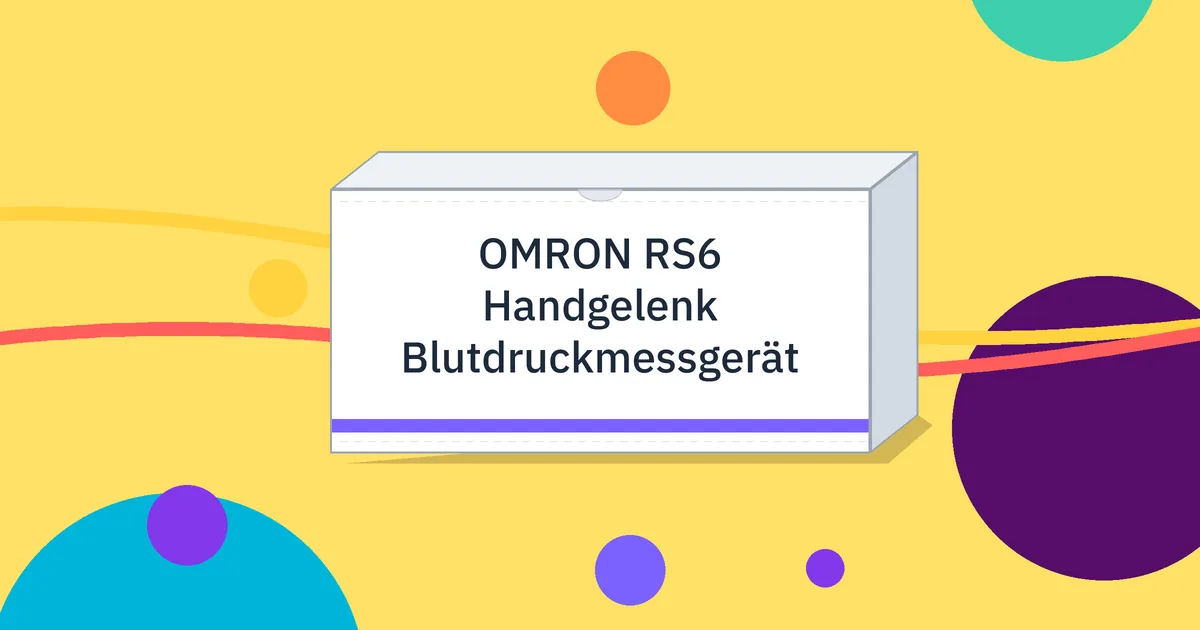 Symbolbild: Packung mit der Aufschrift OMRON RS6 Handgelenk Blutdruckmessgerät (PZN 01476319) – Verfügbarkeit und Bezug in Apotheken in Frankfurt am Main