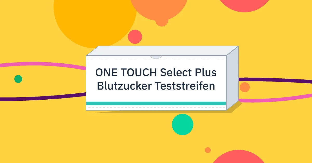Symbolbild: Packung mit der Aufschrift ONE TOUCH Select Plus Blutzucker Teststreifen (PZN 11191701) – Verfügbarkeit und Bezug in Apotheken in Frankfurt am Main