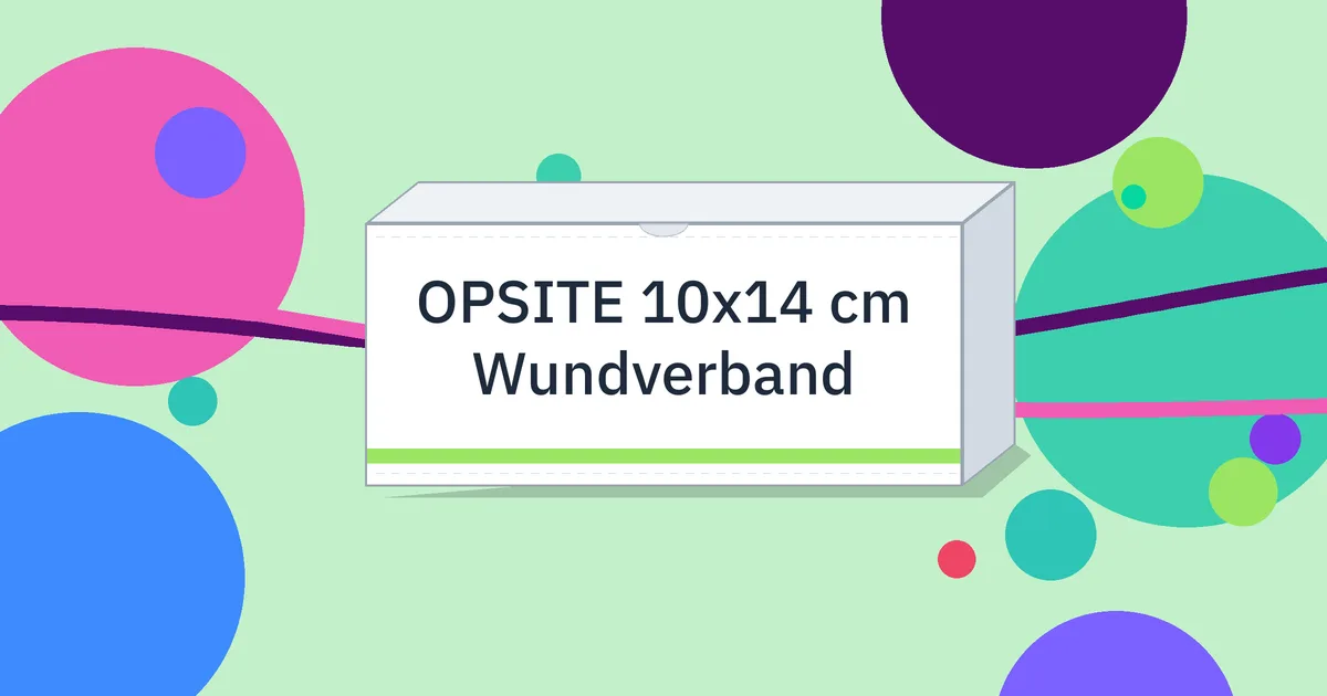Symbolbild: Packung mit der Aufschrift OPSITE 10x14 cm Wundverband (PZN 19104759) – Verfügbarkeit und Bezug in Apotheken in Frankfurt am Main