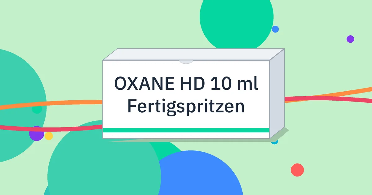 Symbolbild: Packung mit der Aufschrift OXANE HD 10 ml Fertigspritzen (PZN 01505558) – Verfügbarkeit und Bezug in Apotheken in Frankfurt am Main