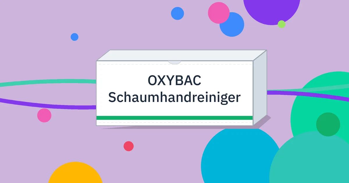 Symbolbild: Packung mit der Aufschrift OXYBAC Schaumhandreiniger (PZN 17980600) – Verfügbarkeit und Bezug in Apotheken in Frankfurt am Main