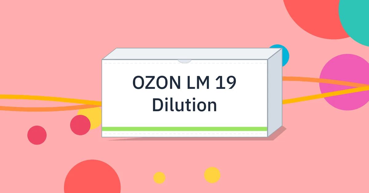 Symbolbild: Packung mit der Aufschrift OZON LM 19 Dilution (PZN 12974552) – Verfügbarkeit und Bezug in Apotheken in Frankfurt am Main