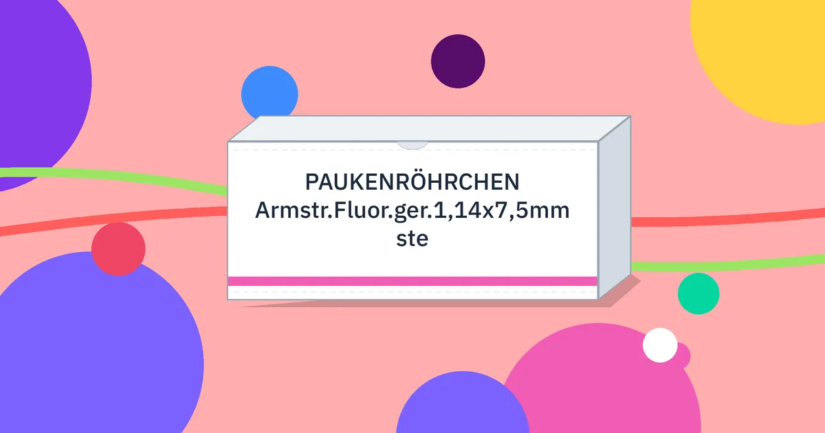 Symbolbild: Packung mit der Aufschrift PAUKENRÖHRCHEN Armstr.Fluor.ger.1,14x7,5mm ste (PZN 18651979) – Verfügbarkeit und Bezug in Apotheken in Frankfurt am Main