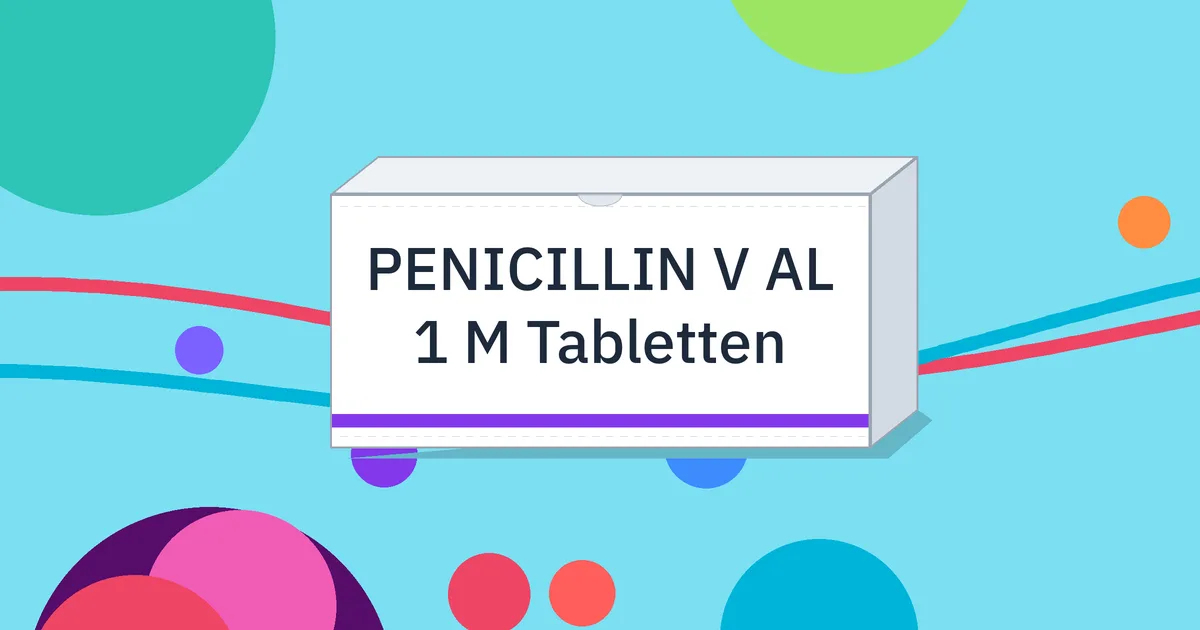Symbolbild: Packung mit der Aufschrift PENICILLIN V AL 1 M Tabletten (PZN 08671900) – Verfügbarkeit und Bezug in Apotheken in Frankfurt am Main
