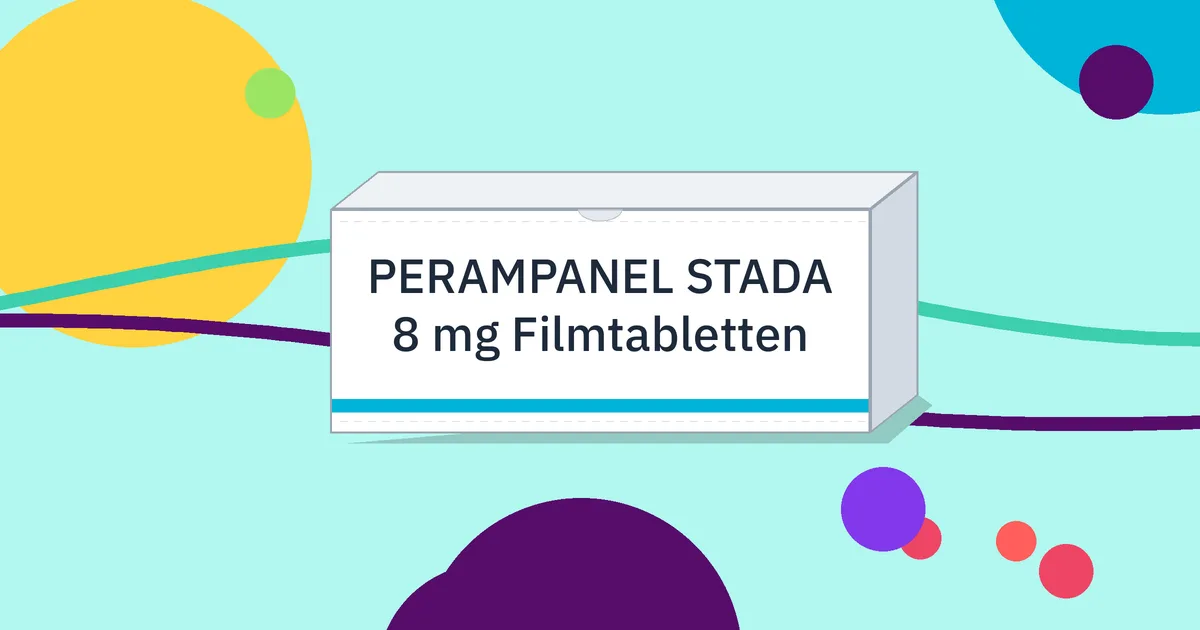 Symbolbild: Packung mit der Aufschrift PERAMPANEL STADA 8 mg Filmtabletten (PZN 20143380) – Verfügbarkeit und Bezug in Apotheken in Frankfurt am Main