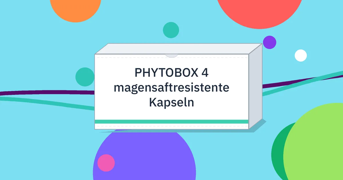 Symbolbild: Packung mit der Aufschrift PHYTOBOX 4 magensaftresistente Kapseln (PZN 19108645) – Verfügbarkeit und Bezug in Apotheken in Frankfurt am Main