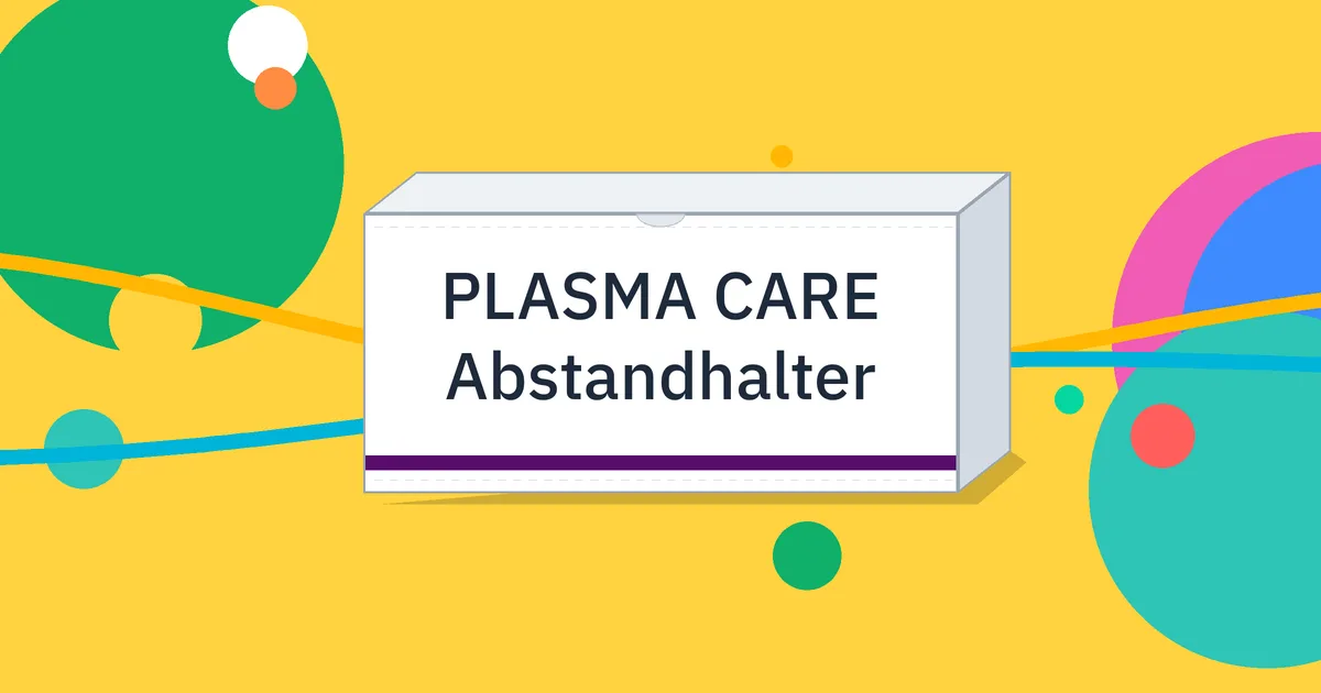Symbolbild: Packung mit der Aufschrift PLASMA CARE Abstandhalter (PZN 16889553) – Verfügbarkeit und Bezug in Apotheken in Frankfurt am Main