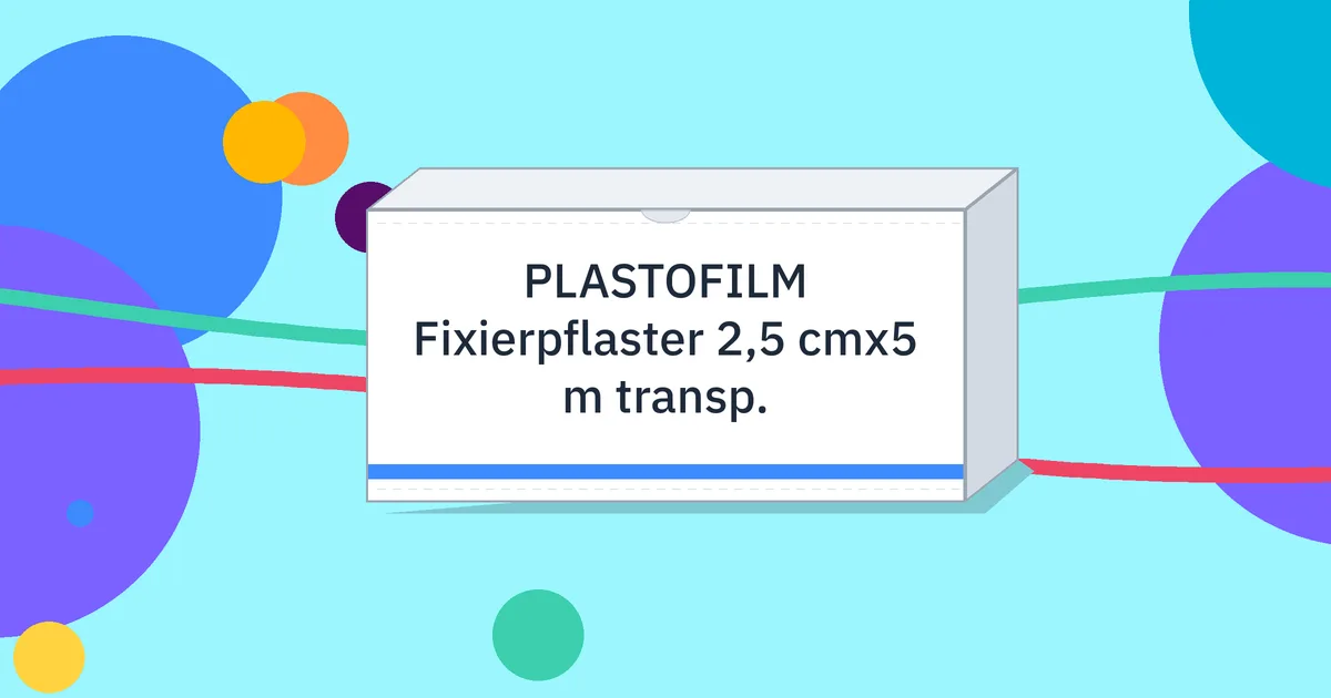 Symbolbild: Packung mit der Aufschrift PLASTOFILM Fixierpflaster 2,5 cmx5 m transp. (PZN 10269298) – Verfügbarkeit und Bezug in Apotheken in Frankfurt am Main